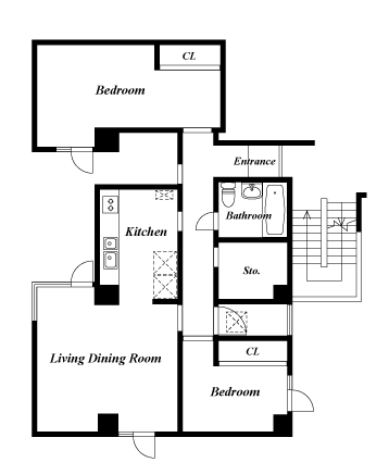 2LDK 間取りの定義とプラン集！【3LDK・3K・3DKとの違いは】