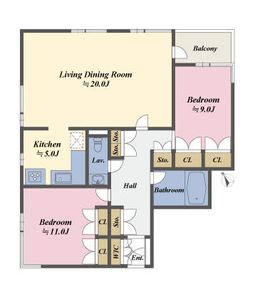 2LDK 間取りの定義とプラン集！【3LDK・3K・3DKとの違いは】