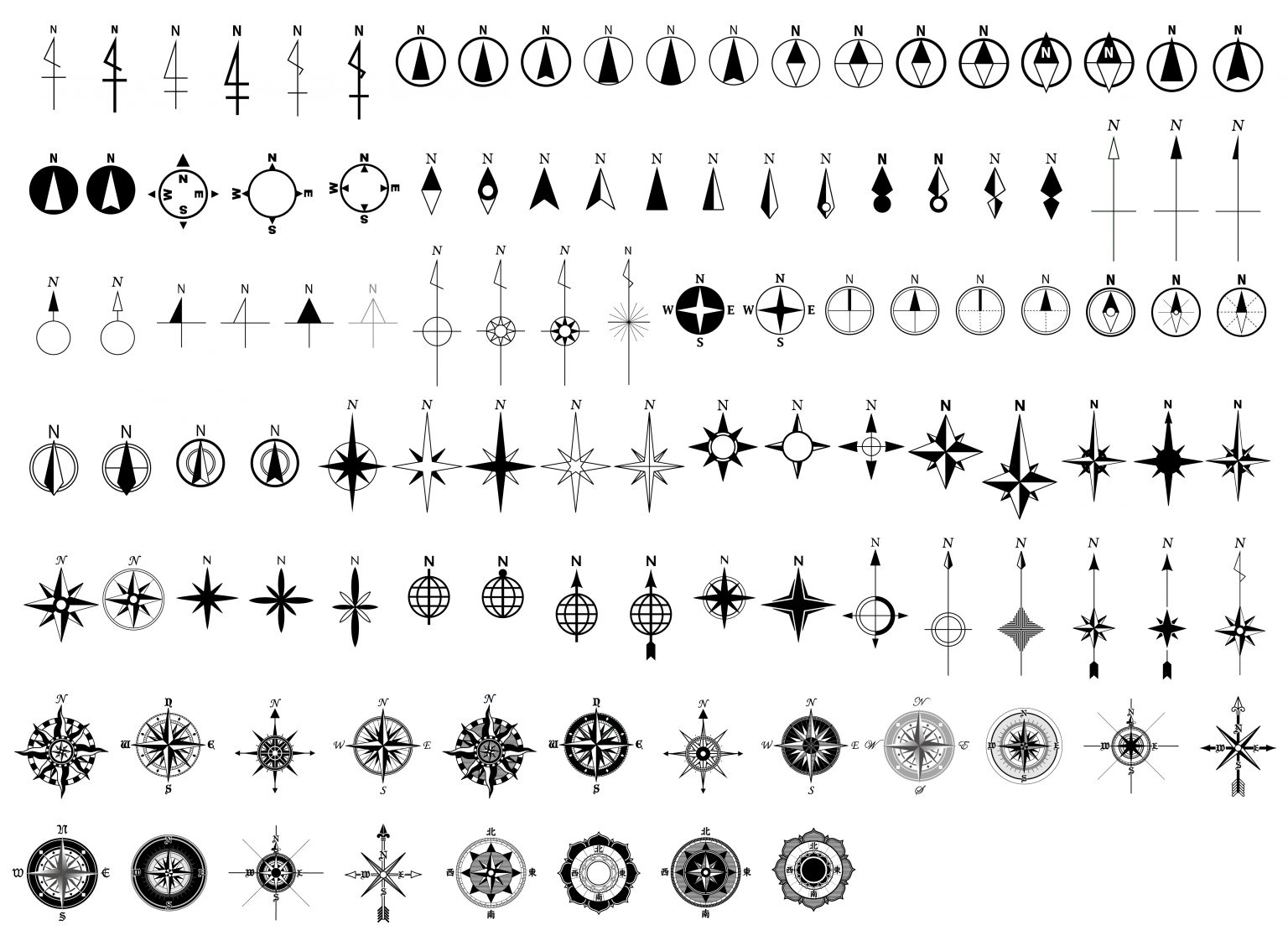 方位記号31のイラスト無料ダウンロード
